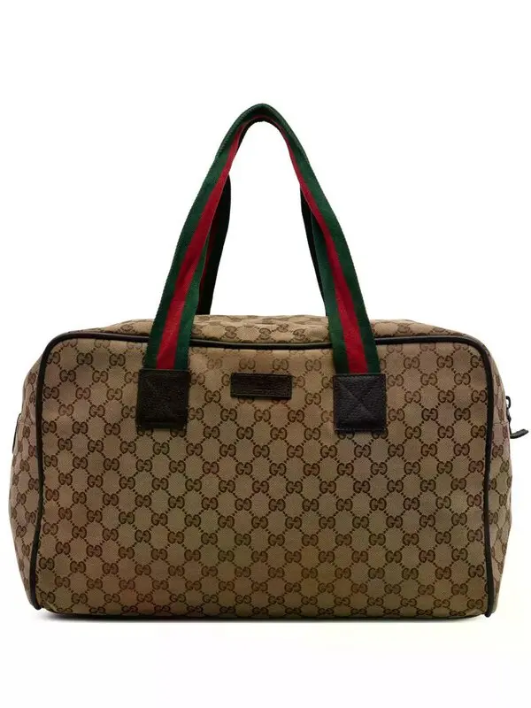 Gucci Gg Canvas Web Duffle Bag