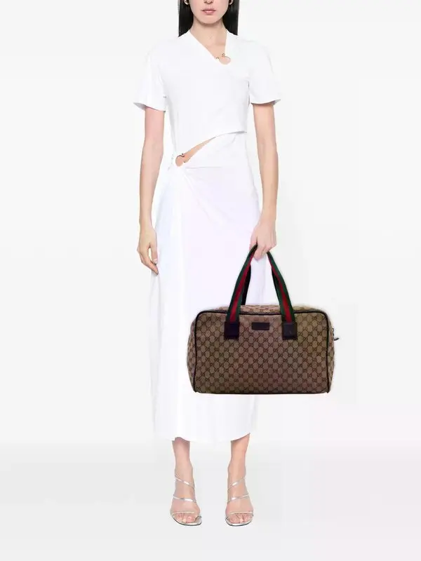 Gucci Gg Canvas Web Duffle Bag