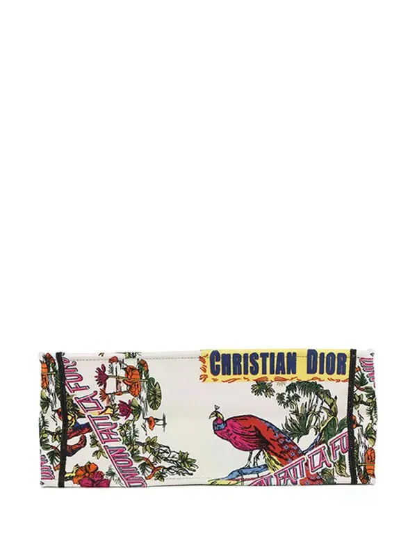 Dior Embroidered Canvas Indian Animals Book Tote Bag - Multicolour