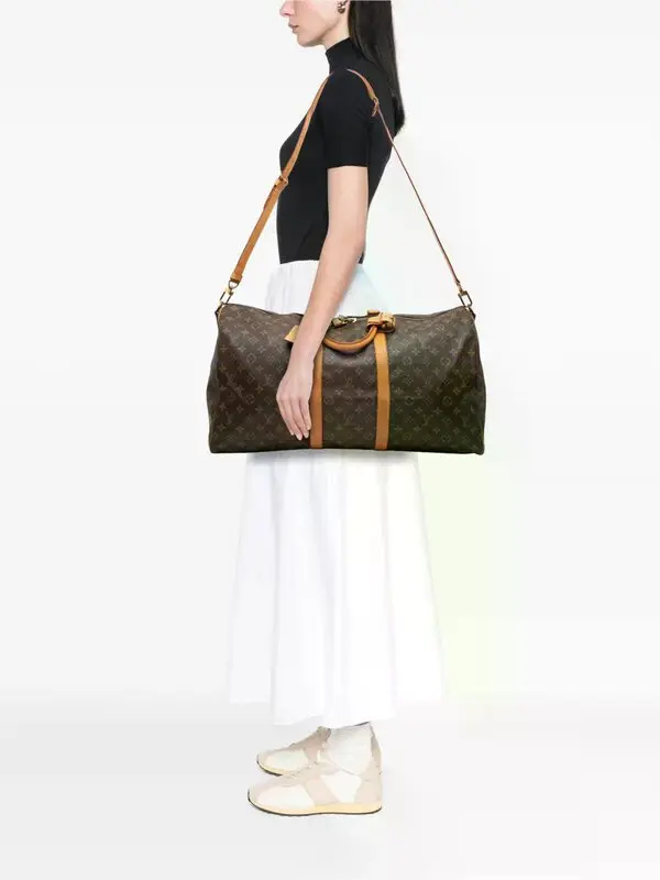 LOUIS VUITTON Keepall Bandouliere 55 Travel Bag - Brown