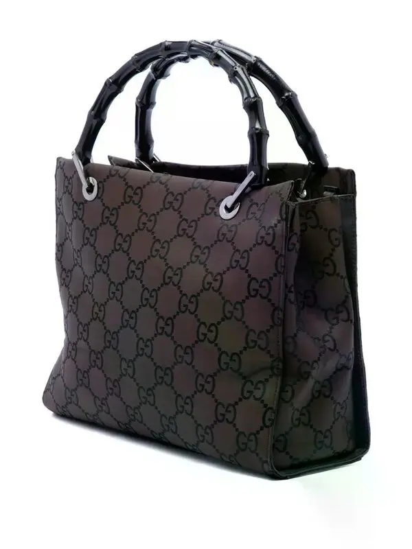 Gucci Gg Nylon Bamboo Satchel