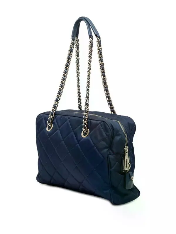 Prada Impuntu Tessuto Chain Shoulder Bag - Blue