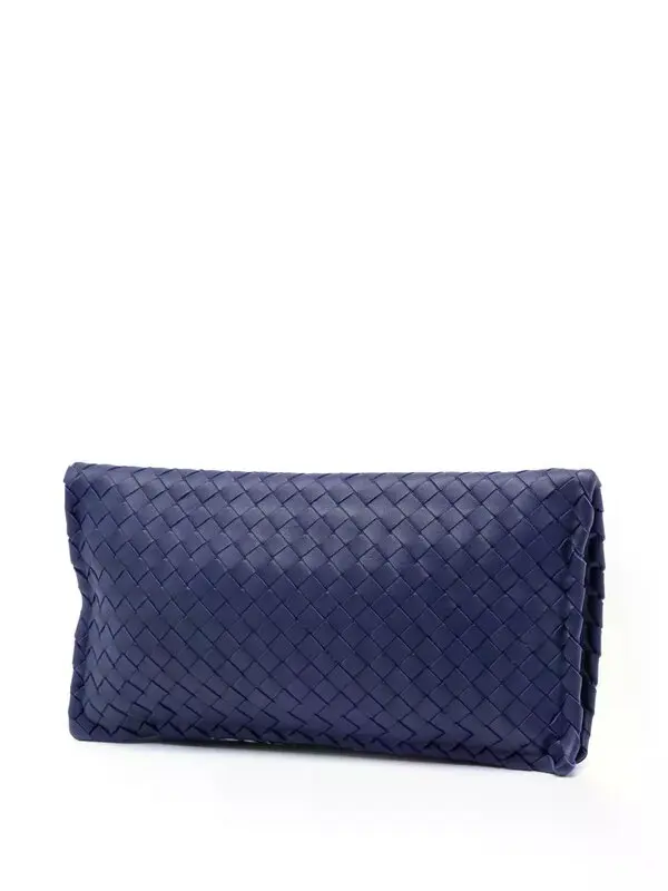 Bottega Veneta Nappa Intrecciato Turn Lock Clutch Bag - Purple