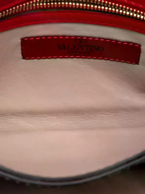 Valentino Garavani Nappa Rockstud Wristlet Clutch Bag - Red