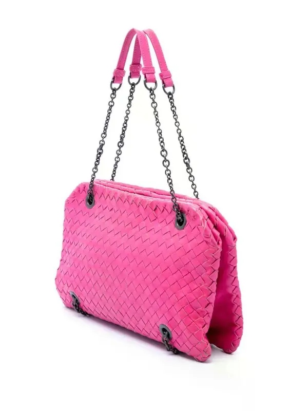 Bottega Veneta Nappa Intrecciato Duo Shoulder Bag - Pink