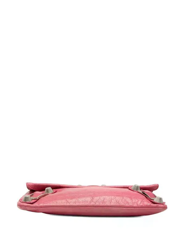 Balenciaga Lambskin Leather Motocross Giant 12 Envelope Clutch Bag - Pink