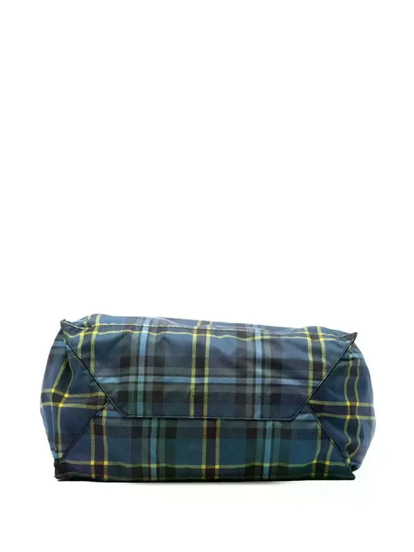 Prada Tessuto Stampato Plaid Tote Bag