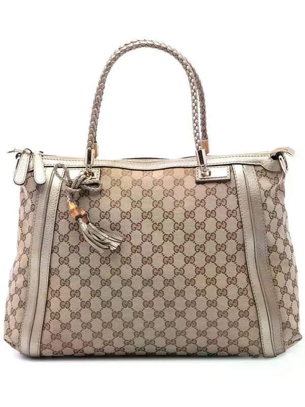 Gucci Gg Canvas Bella Convertible Tote Satchel - Neutrals