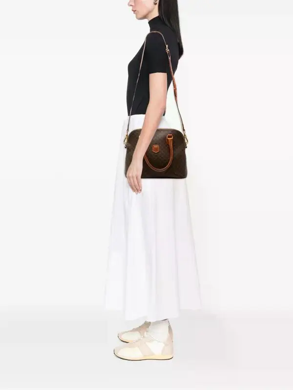 Celine Macadam Coated Canvas Dome Satchel