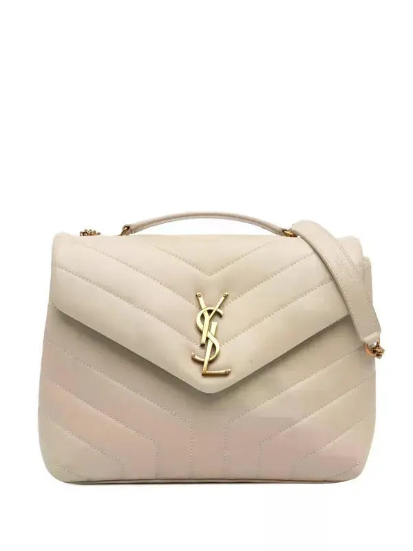 Saint Laurent Small Matelassé Calfskin Monogram Loulou Shoulder Bag - Brown