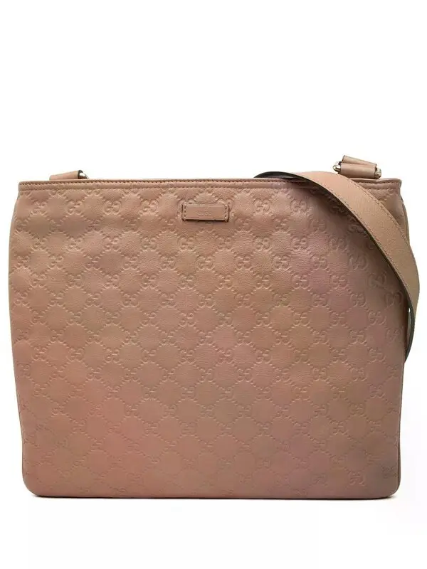 Gucci Embossed Leather Crossbody Bag - Brown