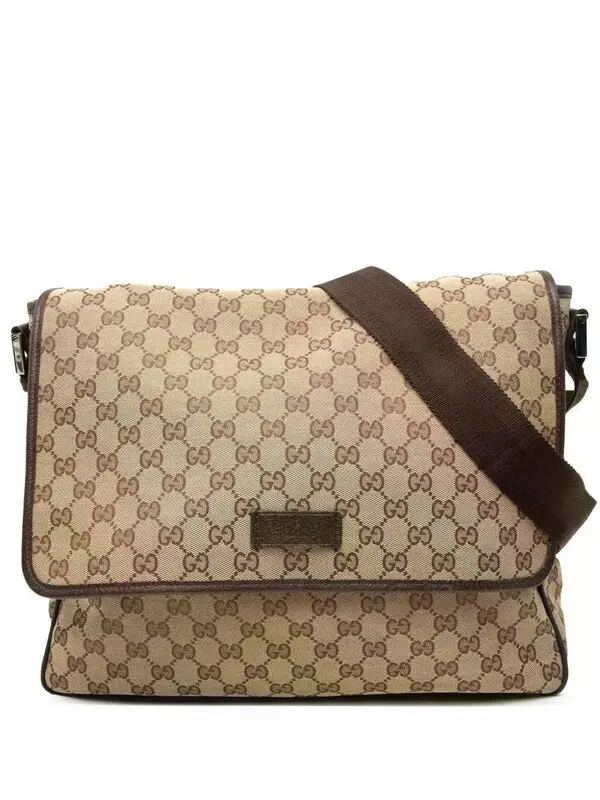 Gucci Gg Canvas Flap Messenger Bag - Neutrals