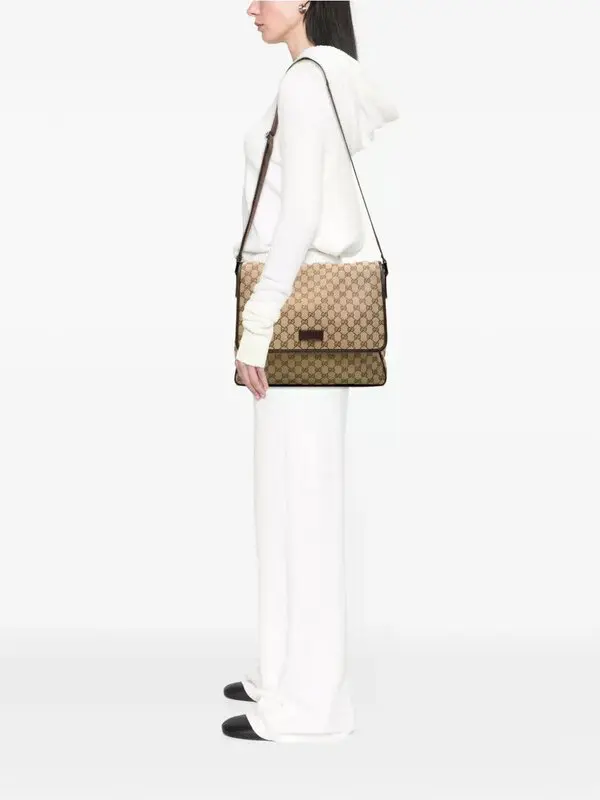 Gucci Gg Canvas Flap Messenger Bag