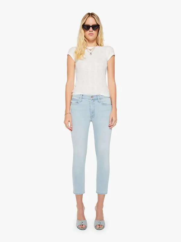 MOTHER The Mid Rise Dazzler Crop Jeans - Light Blue
