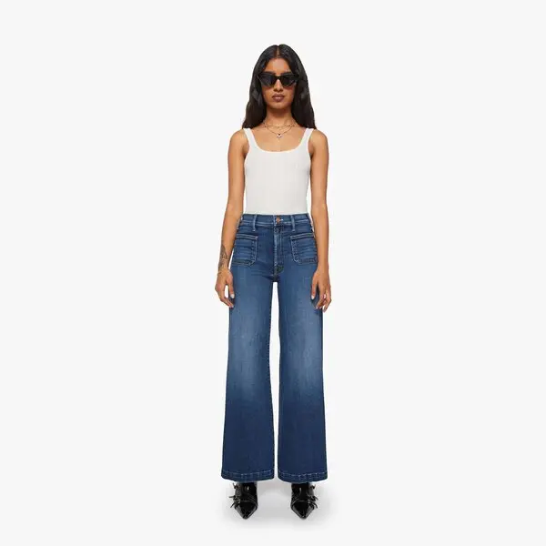MOTHER Petites The Lil Hustler Roller Patch Pocket Jeans - Blue