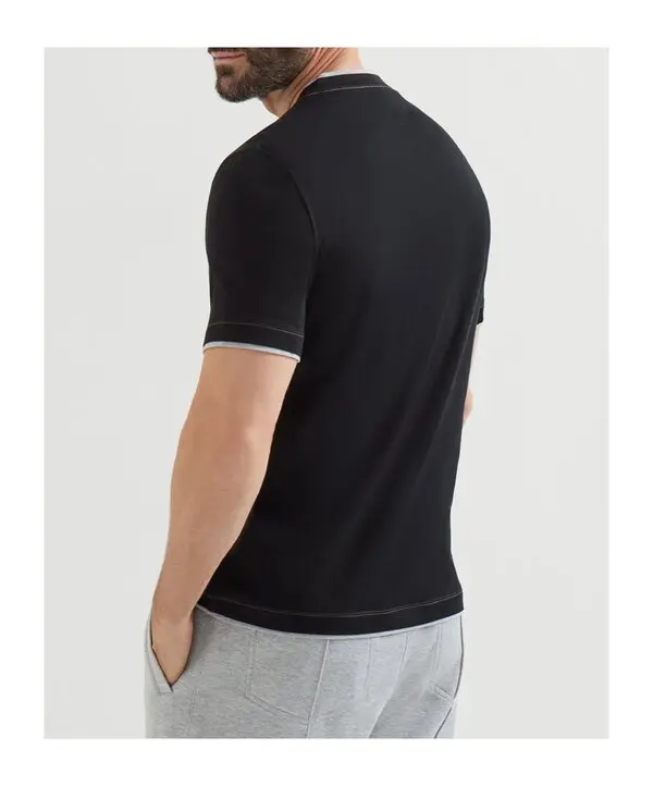 Brunello Cucinelli Logo Embroidered Layered T-shirt