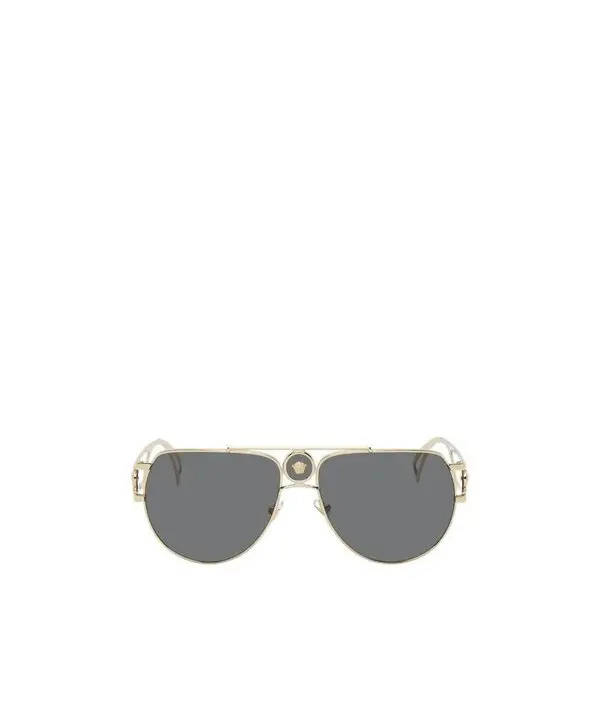 Versace Gold Tone Pilot Sunglasses