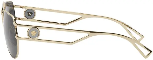 Versace Gold Tone Pilot Sunglasses
