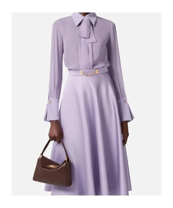 Elisabetta Franchi Crepe Bow-tie Cuff Detail Shirt