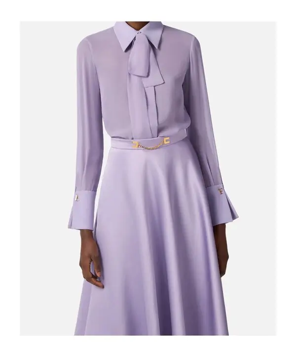 Elisabetta Franchi Crepe Bow-tie Cuff Detail Shirt