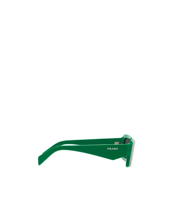 Prada Rectangular Frame Sunglasses With Logo Detail - Green