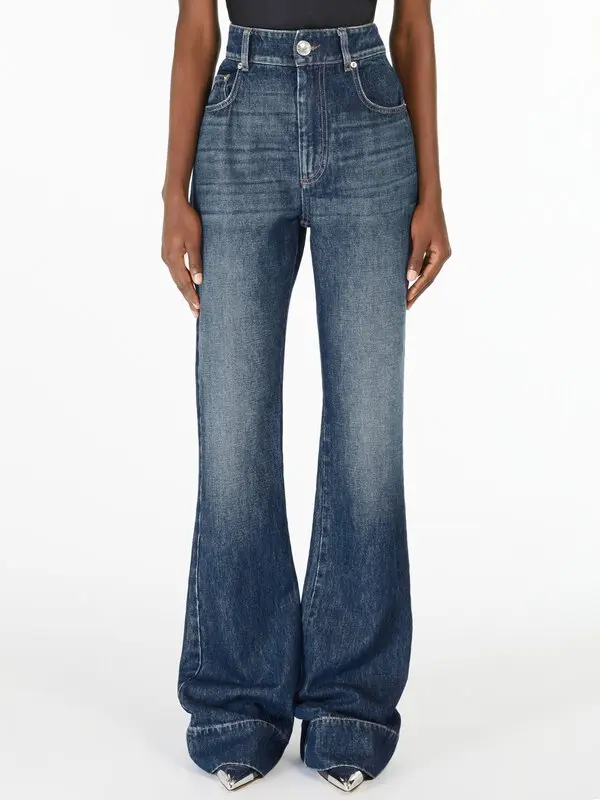 Sportmax Logo Patch Flared Jeans