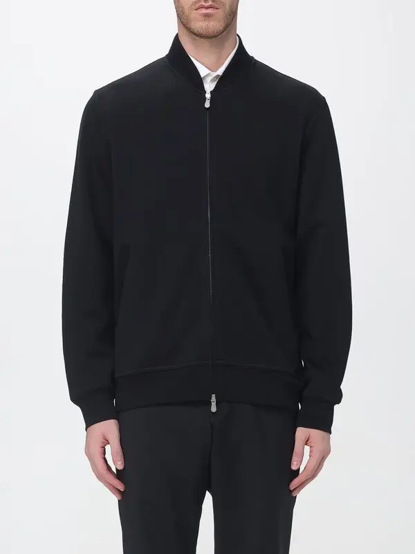 Brunello Cucinelli Long Sleeve Zip-up Sweatshirt - Black