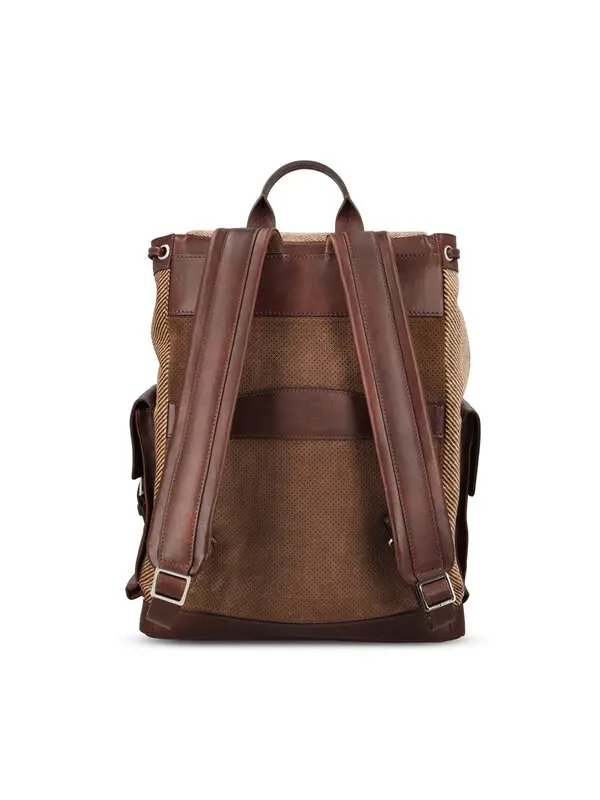 Brunello Cucinelli Leather Trimmed Backpack