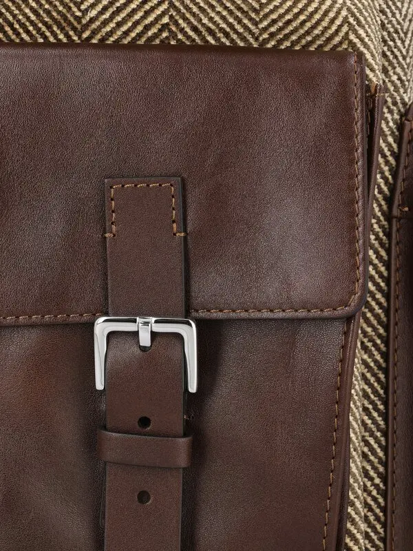 Brunello Cucinelli Leather Trimmed Backpack
