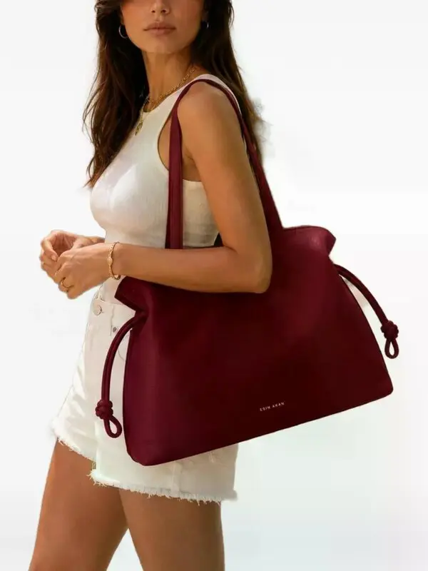 ESIN AKAN Emma Leather Tote Bag - Red
