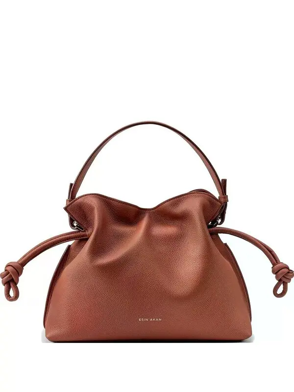 ESIN AKAN Medium Emma Leather Tote Bag - Brown