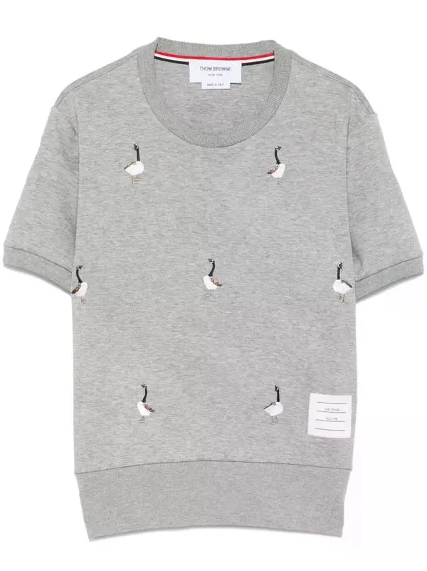Thom Browne Embroidered Short-sleeve Sweater