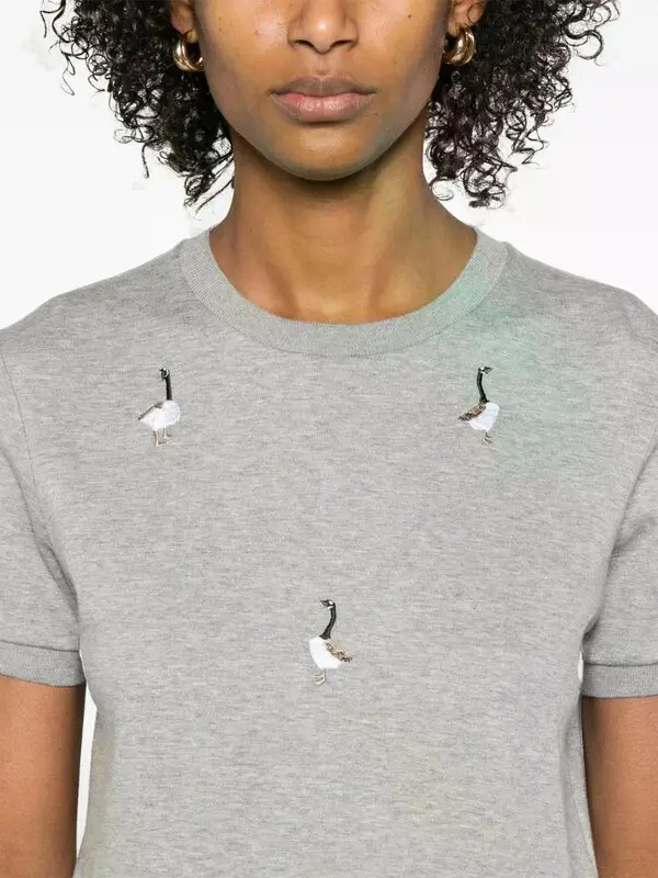 Thom Browne Embroidered Short-sleeve Sweater