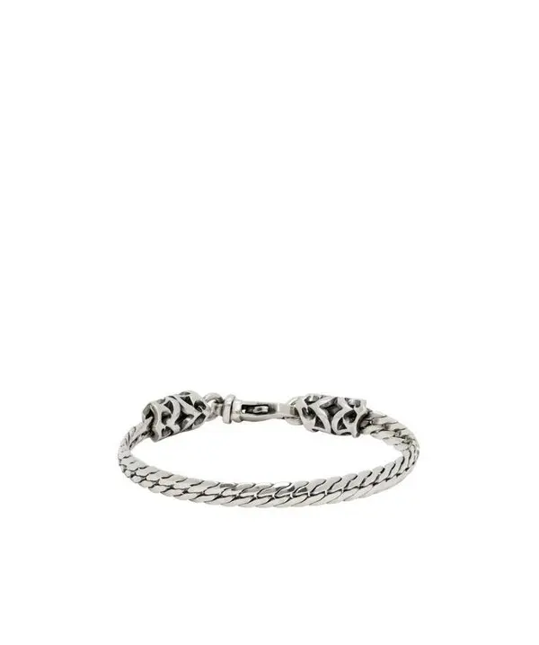 Emanuele Bicocchi Silver Herringbone Chain Bracelet - Gray