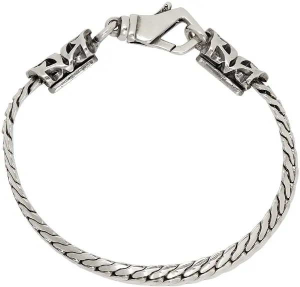 Emanuele Bicocchi Silver Herringbone Chain Bracelet
