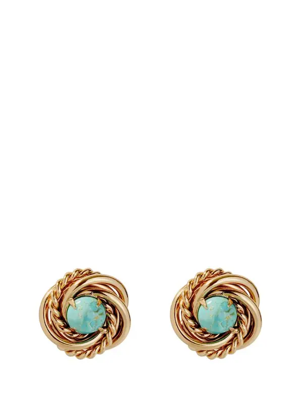 Gas Bijoux Gold Plated Hoop Earrings With Turquoise - Metallic