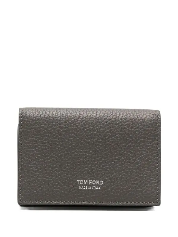 TOM FORD Portafoglio Soft Grain Leather T Line - Gray