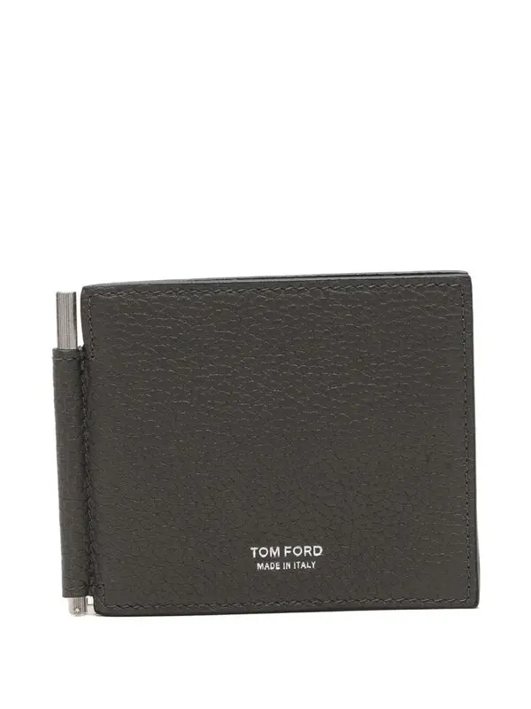 TOM FORD Portafoglio In Pelle Con Clip - Gray
