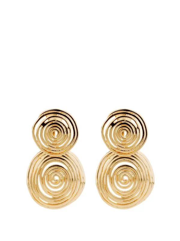 Gas Bijoux Wave" Gold Plated Brass Earrings - Metallic