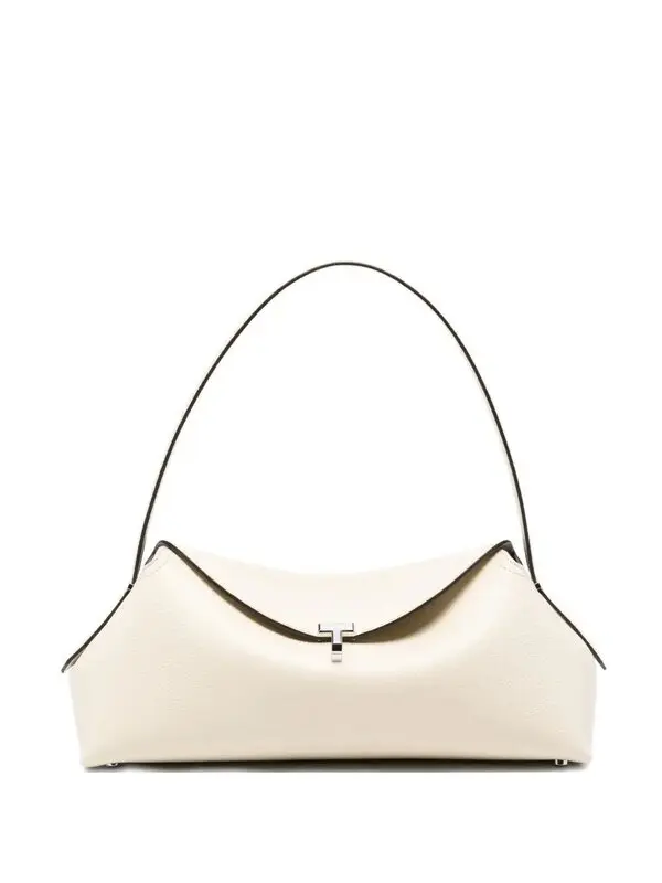TOTEME T-lock Grained Leather Shoulder Bag - White