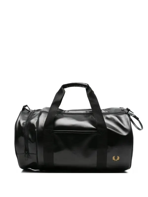 Fred Perry Barrel Bag With Gold Tone Logo - Black