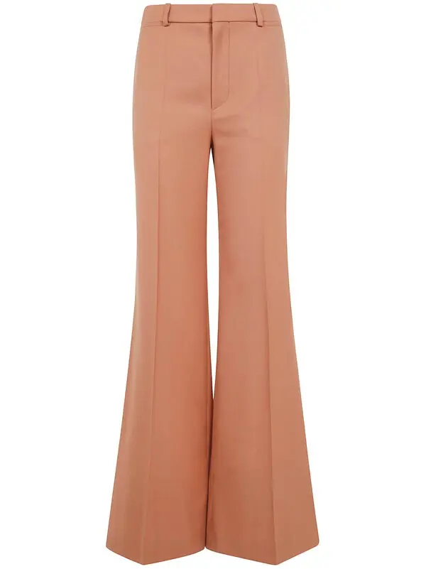 Chloé High-waisted Flare Leg Trousers - Red