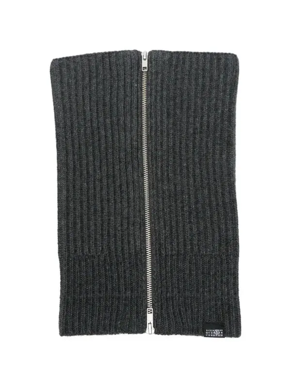 MAISON MARGIELA High Zip Collar" Knit Accessory - Gray