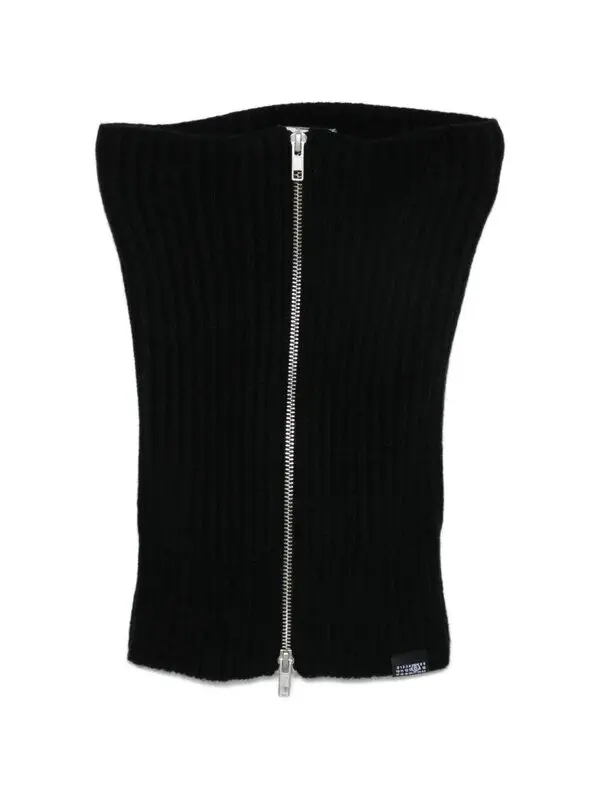 MAISON MARGIELA High Zip Collar Scarf - Black