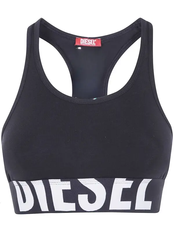 DIESEL® Cotton Sporty Top With Logo Band - Black