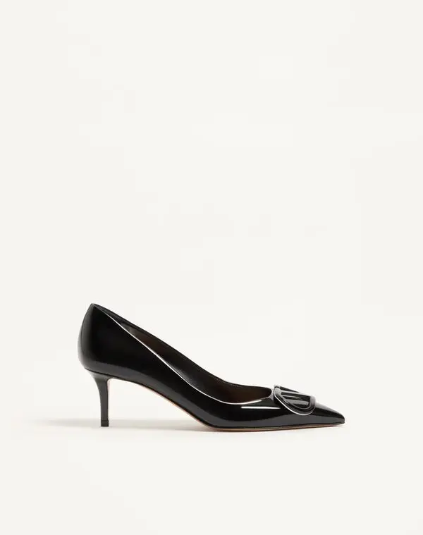 Valentino Garavani Vlogo Signature Patent Leather Pumps - Black