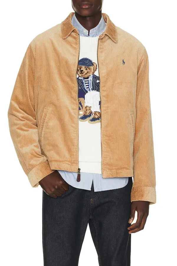 Polo Ralph Lauren 8 Wale Corduroy Wynton Windbreaker - Vintage Khaki