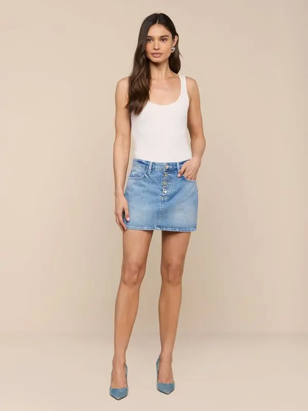 L'Agence Solene Denim Mini Skirt - Grant
