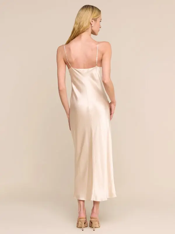 L'Agence Seridie Silk Slip Dress - Champagne