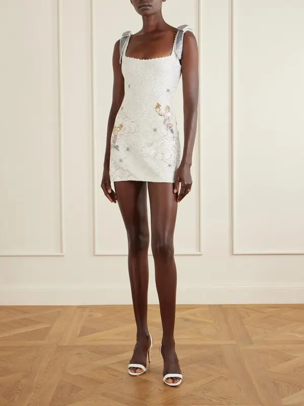 CLIO PEPPIATT Cupid Embellished Tulle Mini Dress